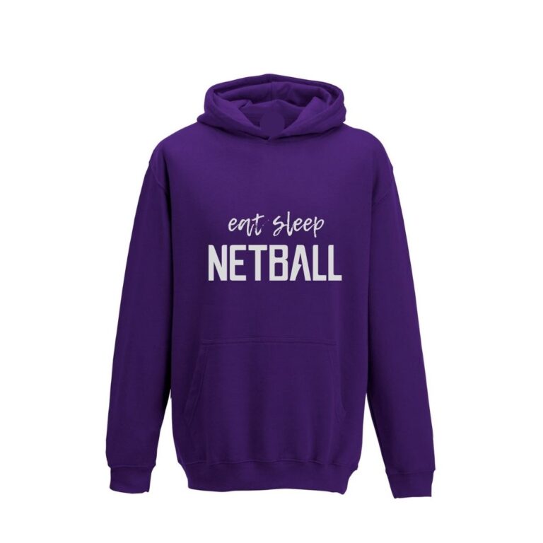 'Eat Sleep Netball' Hoodie (Junior - Front) - KIT